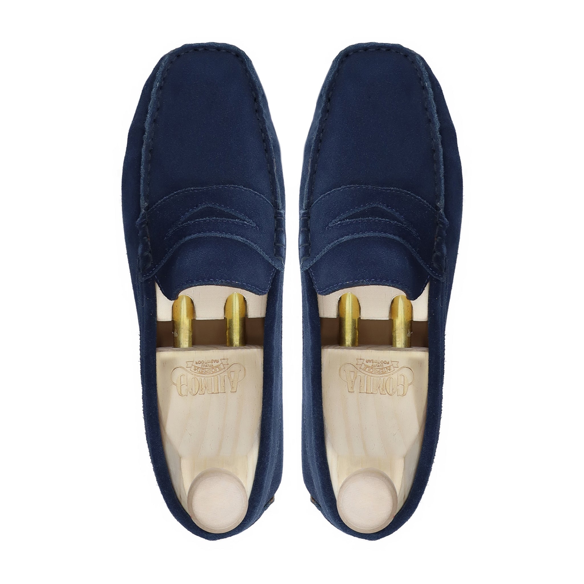 Adan - Men's Navy Blue Kid Suede Driver Shoe – Gomila Intersole